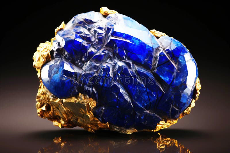 Azurite is a Rare Precious Natural Stone on a Black Background. AI ...