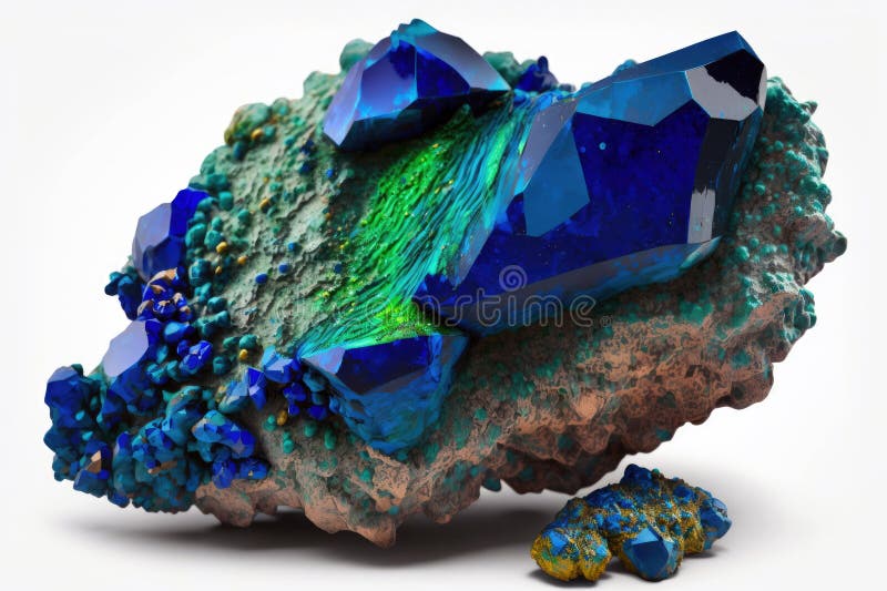 Azurite Stone on White Background. Generative AI Stock Illustration ...