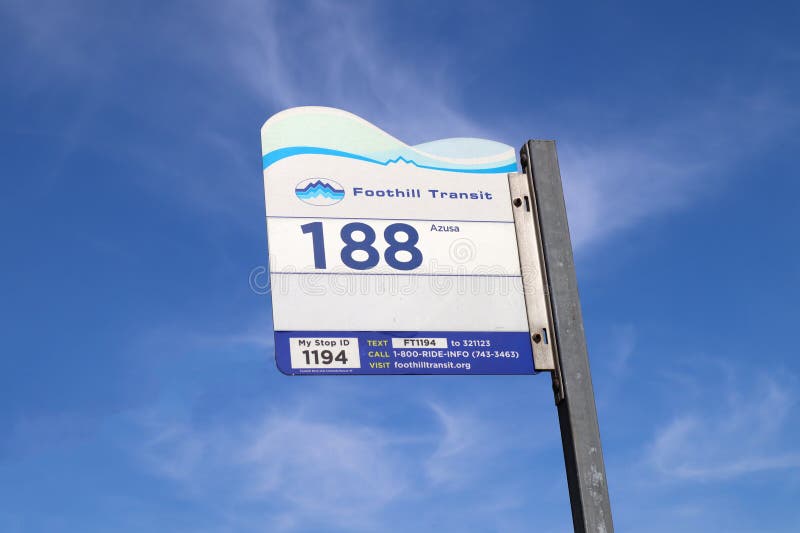 Azusa (Los Angeles County), California: Foothill Transit Bus Stop ... Azusa (Los Angeles County), California: Foothill Transit Bus Stop ...