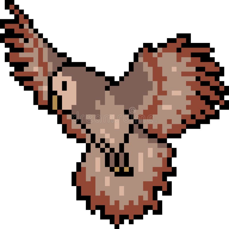 Búho Del Arte Del Pixel Del Vector Ilustración del Vector - Ilustración ...