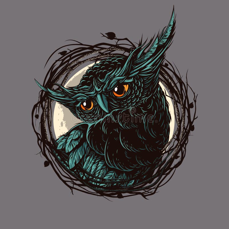 Ejemplo Antiguo Del Grabado Del Búho Ilustración del Vector ...