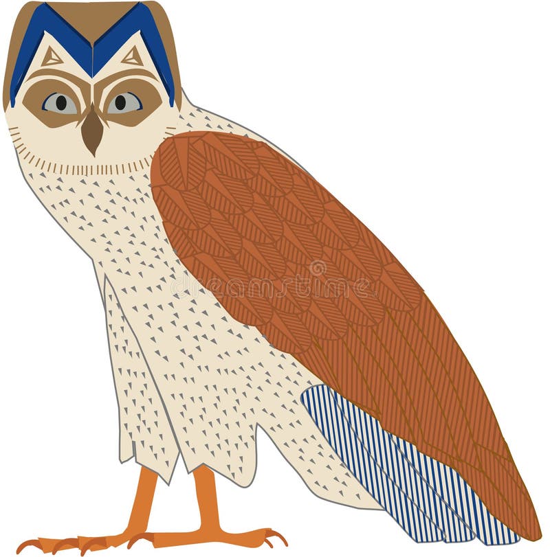 Búho egipcio antiguo stock de ilustración. Ilustración de buho - 123939285