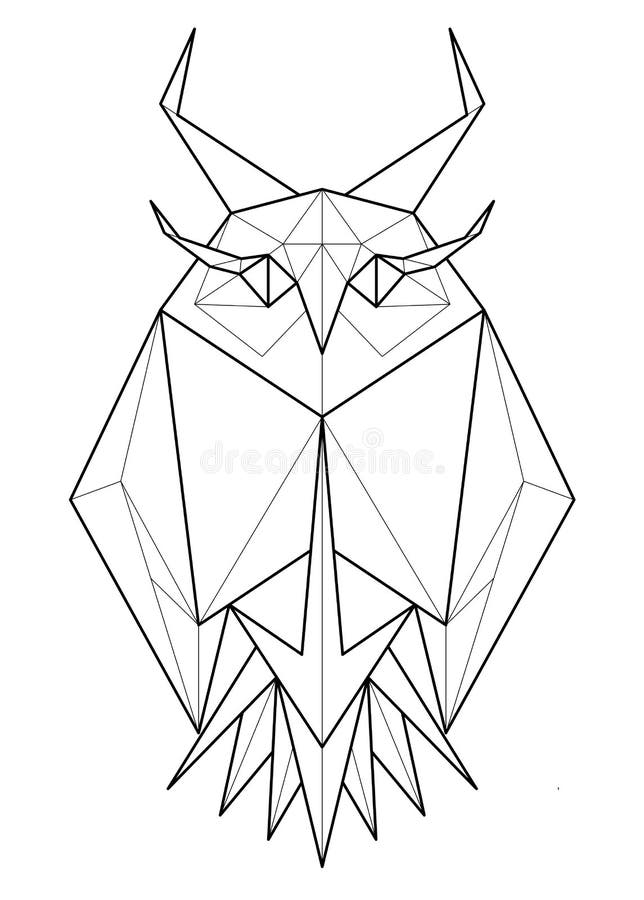Búho - Ejemplo Bajo Del Polígono Ilustración del Vector - Ilustración ...