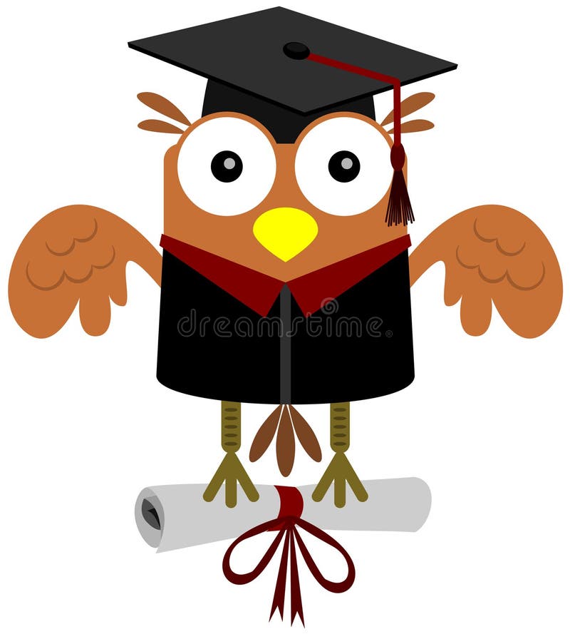 Búho el graduado stock de ilustración. Ilustración de alcance - 31886439