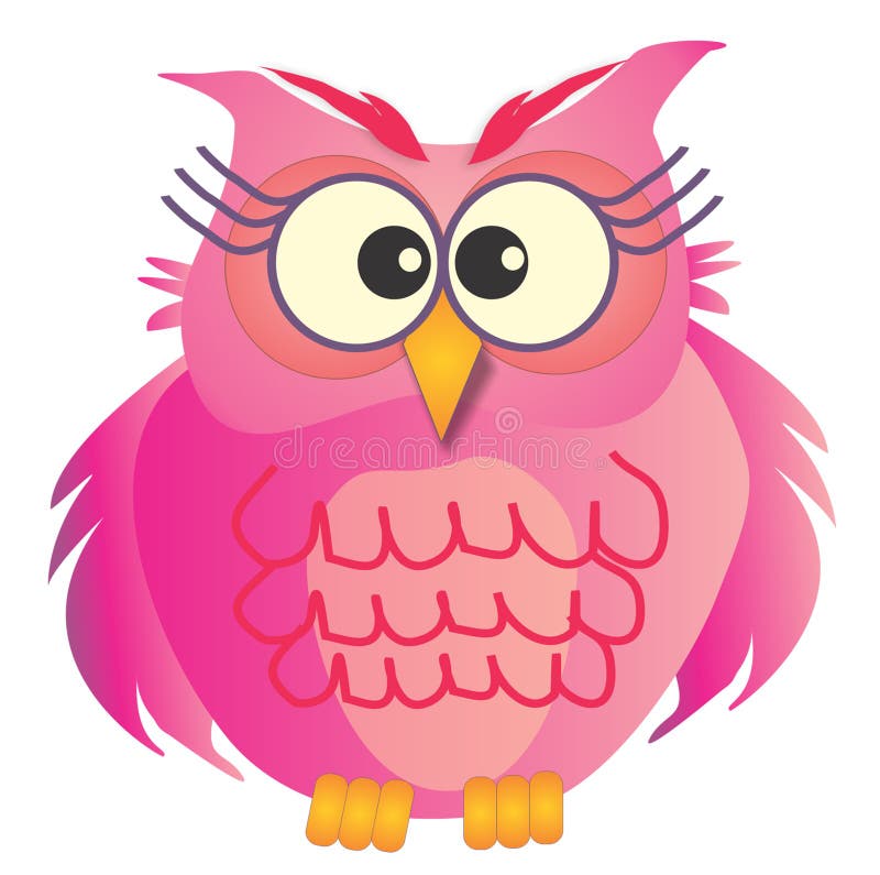 Búho rosado stock de ilustración. Ilustración de mullido - 36825603