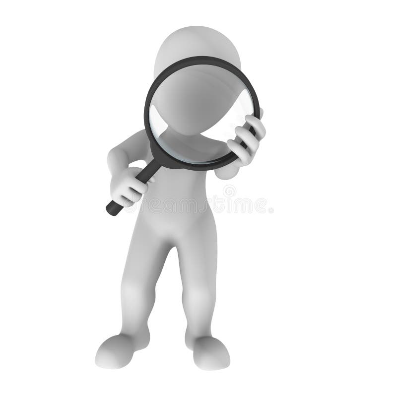 Búsqueda con la lupa stock de ilustración. Ilustración de cristal ...