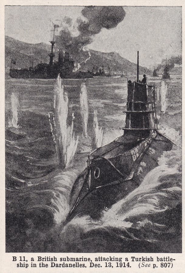 B 11, a British Submarine Attacking Editorial Image - Image of decade ...