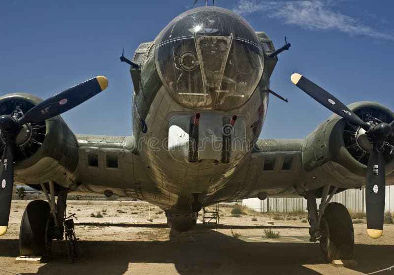 Boeing B-17 Bomber. Inside View of Nose Canopy and Forward Gun ...