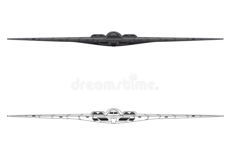 B-2 Stealth Bomber Vector Illustration Stock Vector - Illustration of ...