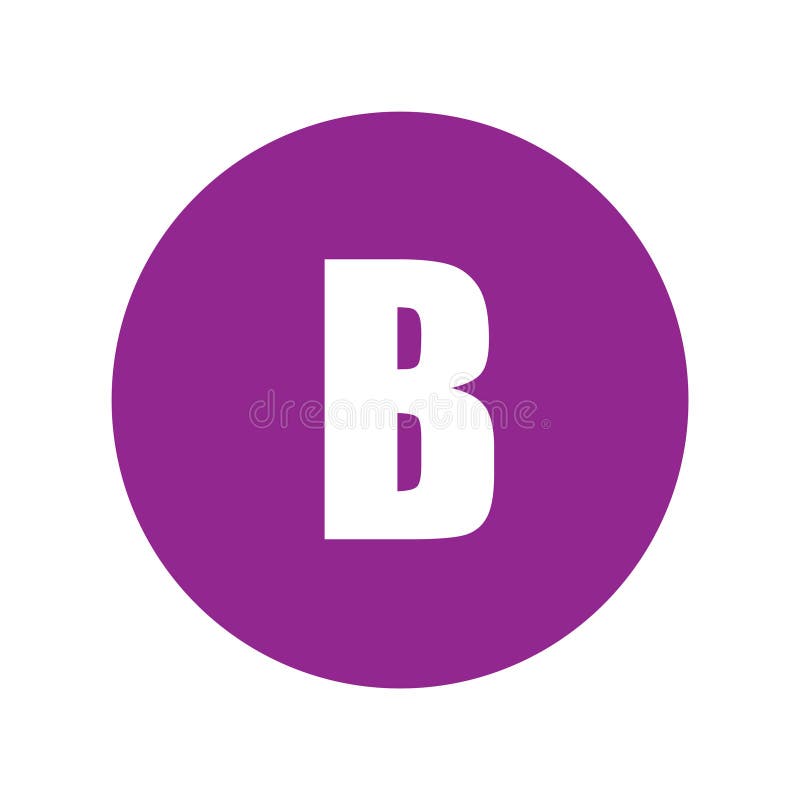Letter B Logo Symbol in Purple Circle. Stock Vector - Illustration of ...