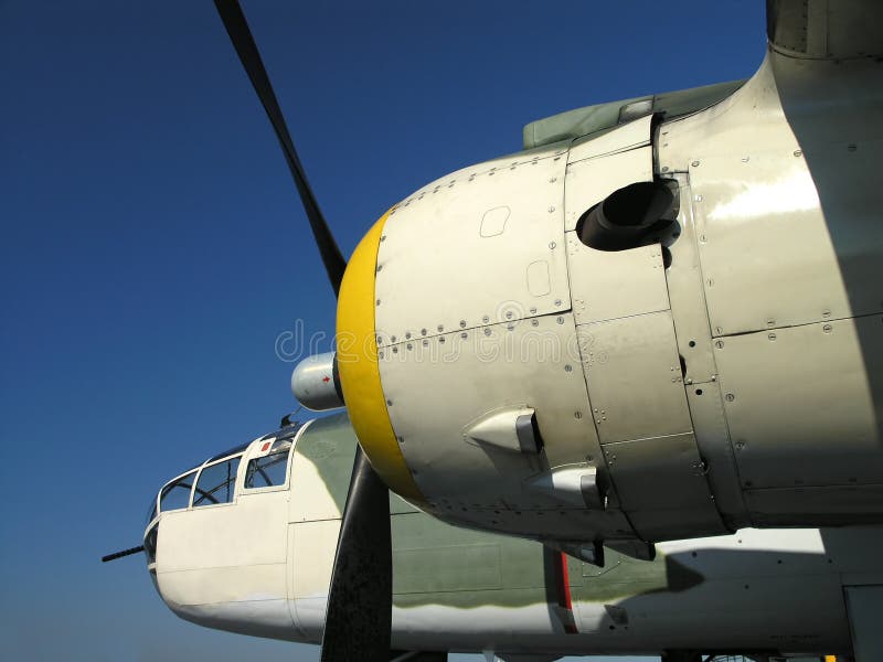 B-25 Engine and Nose stock image. Image of plane, vintage - 3670049
