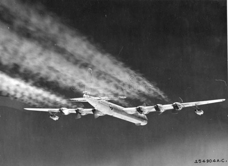 B-36 in Flight stock photo. Image of wing, service, monochrome - 221370894