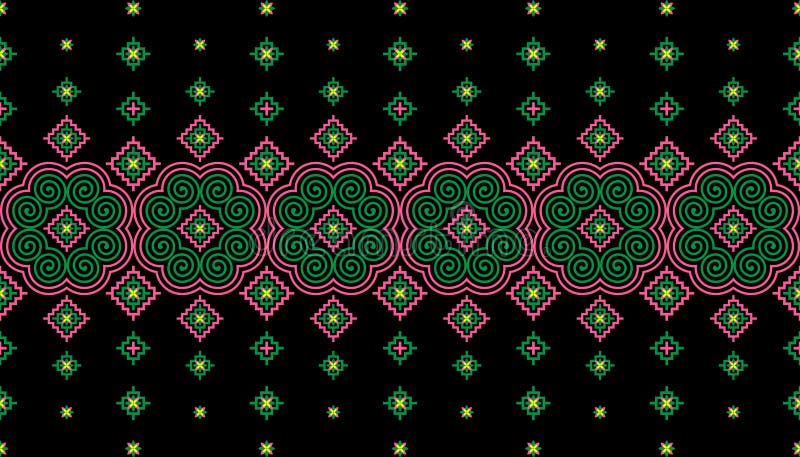 Hmong Ethnic Seamless Embroidery Pattern in Hmong Style. Stock Photo ...
