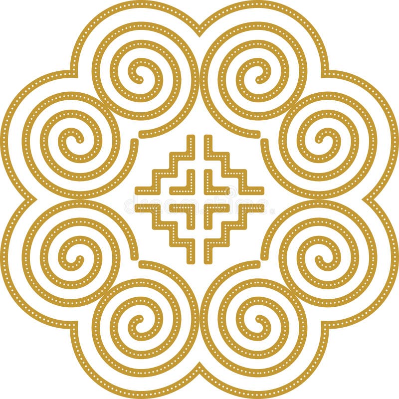 Golden Hmong Ethnic Pattern, Hmong Embroidery Pattern Design for ...