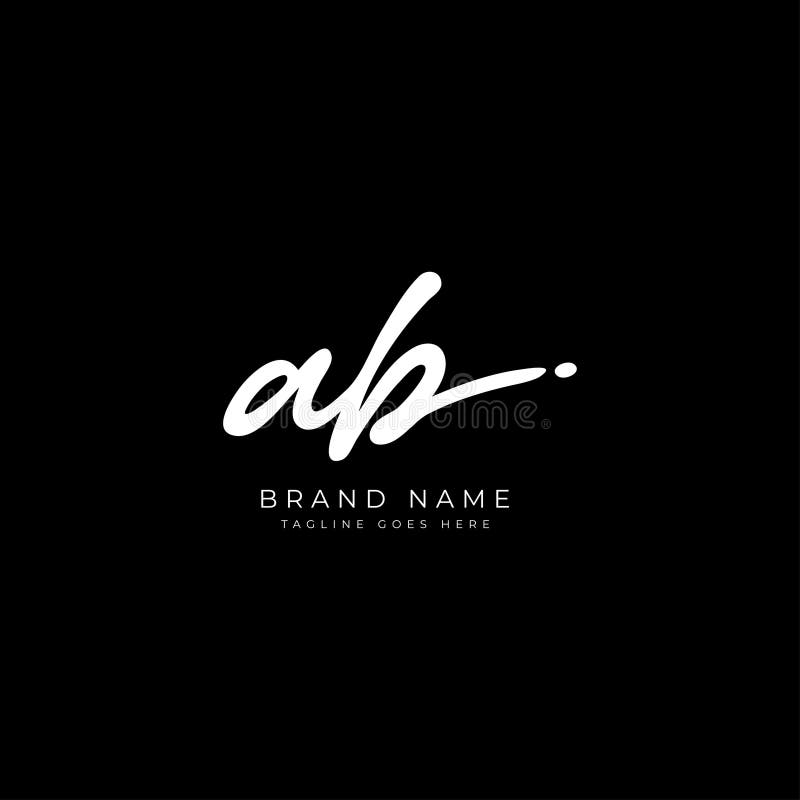 A, B, AB Initial Letter Handwritten and Signature Vector Image Logo ...