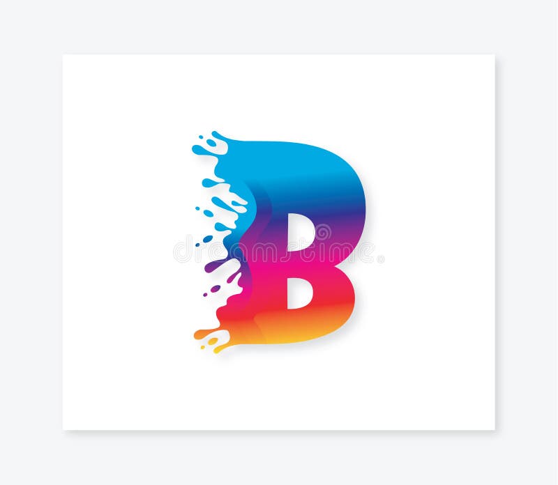 B Alphabet Colorful Painting Logo Design Concept Stock Vector ...