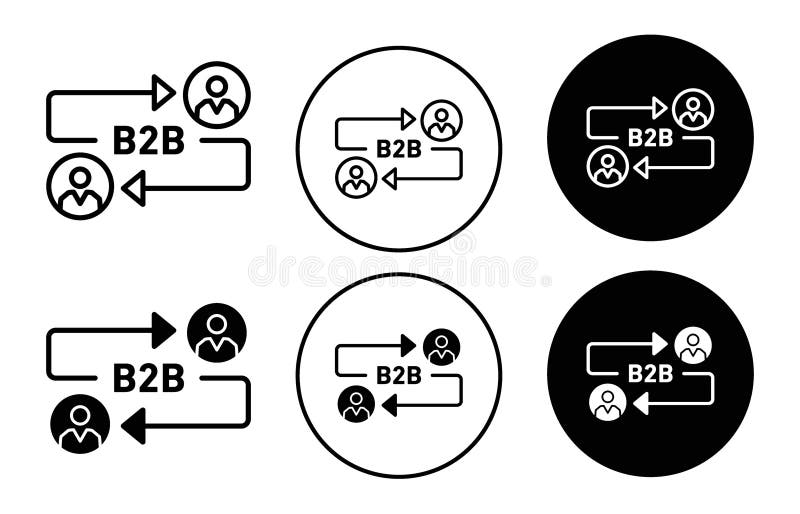 B2b icon Outline flat Icon stock vector. Illustration of service ...