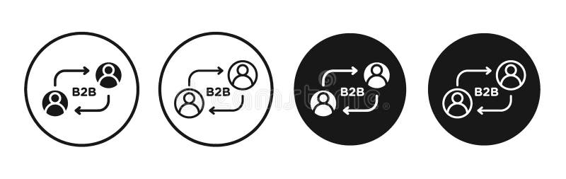 B2B Icon Vector Set on White Background Stock Vector - Illustration of ...
