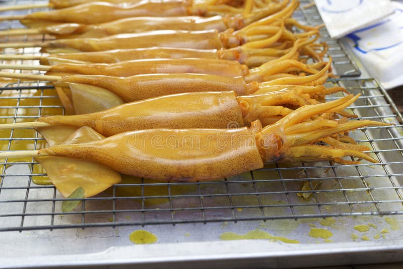 B-B-Q Grilled Squid stock image. Image of octopus, healthy - 49163937