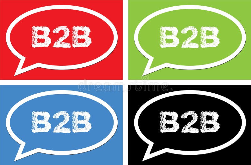 B2B Text, on Ellipse Speech Bubble Sign. Stock Illustration ...