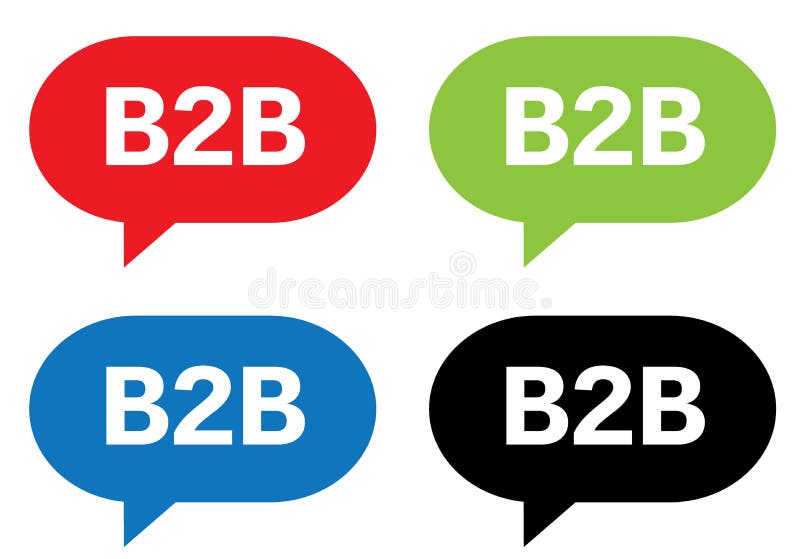 B2B Text, on Rectangle Speech Bubble Sign. Stock Illustration ...