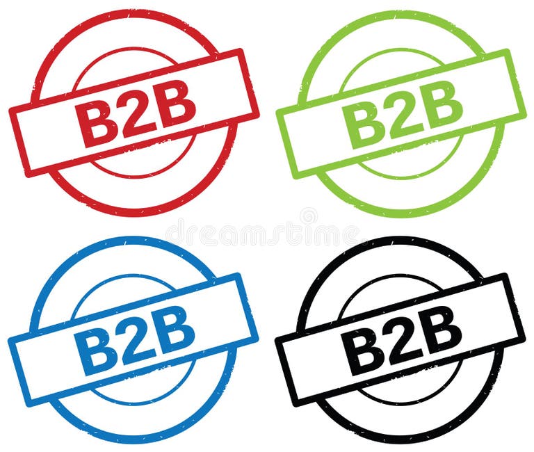 B2B Text, on Round Simple Stamp Sign. Stock Illustration - Illustration ...