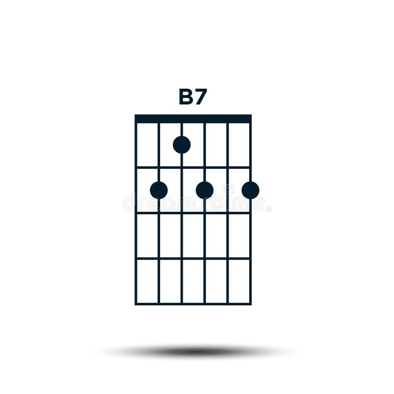 B7, Basic Guitar Chord Chart Icon Vector Template Stock Vector ...