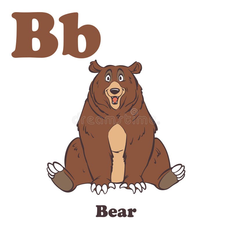 B for Bear stock vector. Illustration of isolated, adorable - 302822223