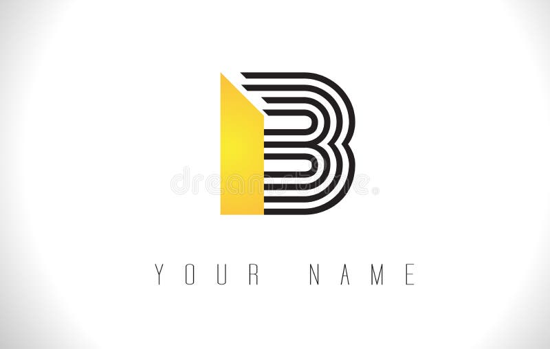 B Black Lines Letter Logo. Creative Line Letters Vector Template Stock ...