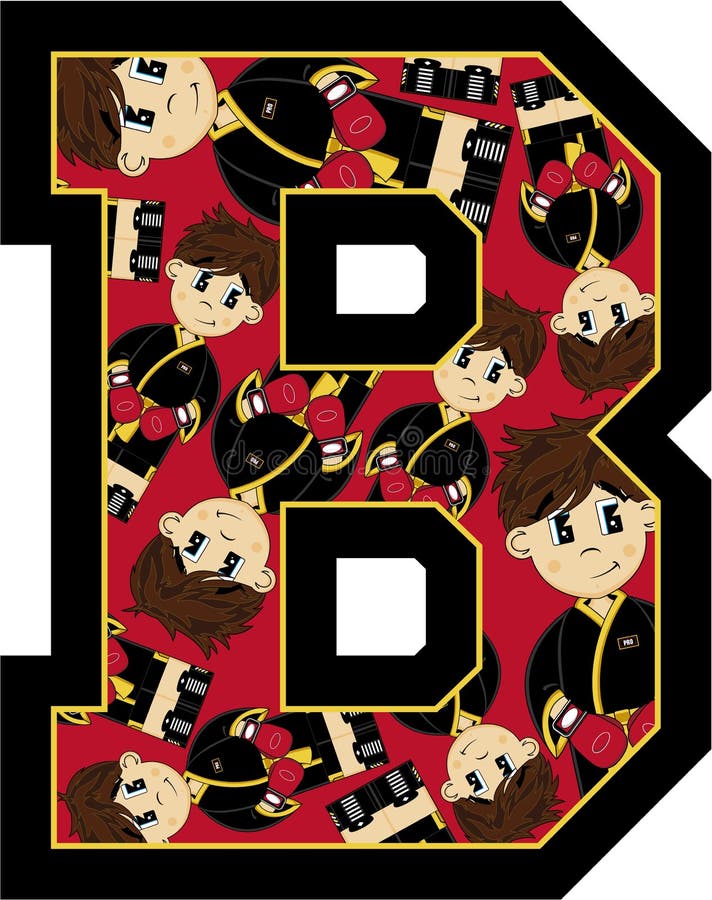 B is for Boxer stock vector. Illustration of player, learning - 94443209