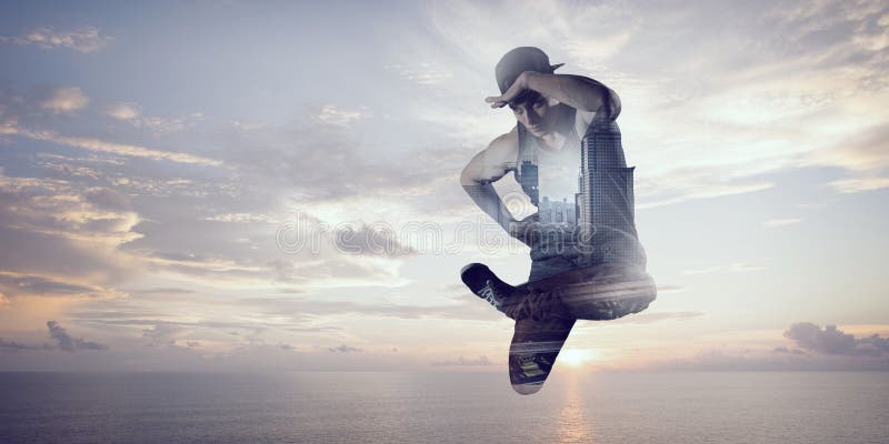 B-boy Performing Some Moves . Mixed Media Stock Photo - Image of ...