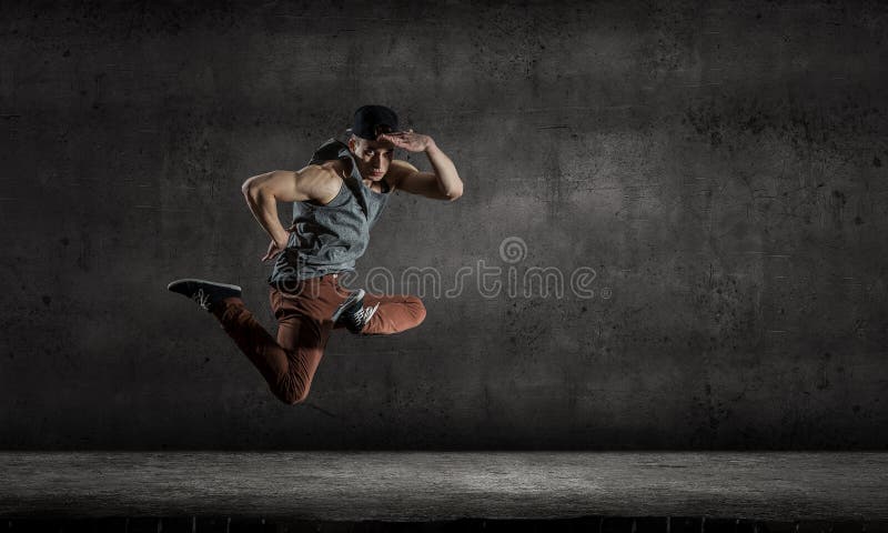B-boy Performing Some Moves . Mixed Media Stock Image - Image of music ...