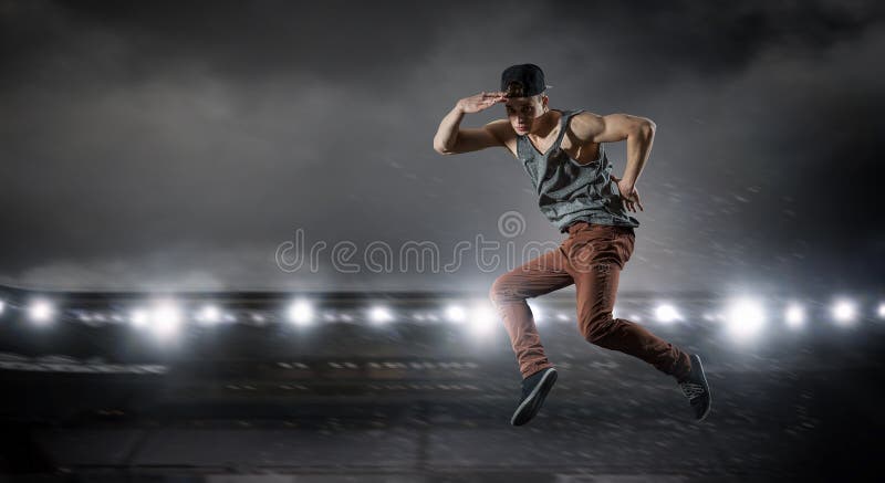 B-boy Performing Some Moves . Mixed Media Stock Photo - Image of ...