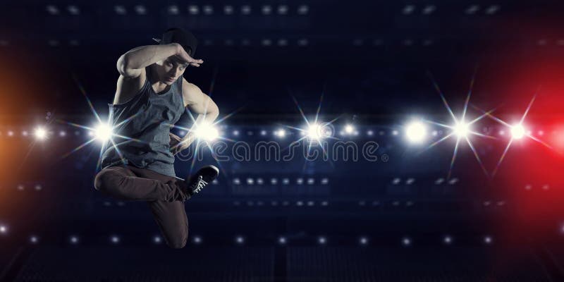 B-boy Performing Some Moves . Mixed Media Stock Photo - Image of male ...