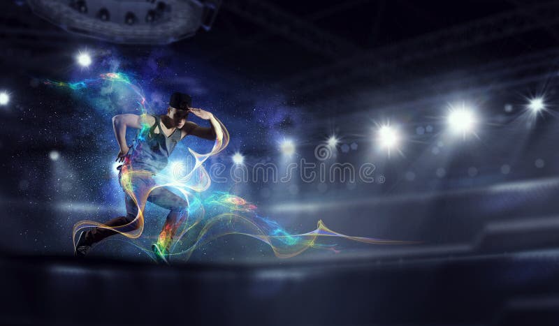 B-boy Performing Some Moves . Mixed Media Stock Photo - Image of dance ...