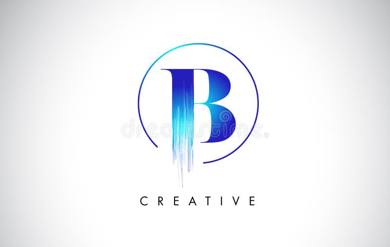 B Brush Stroke Letter Logo Design. Blue Paint Logo Leters Icon Stock ...