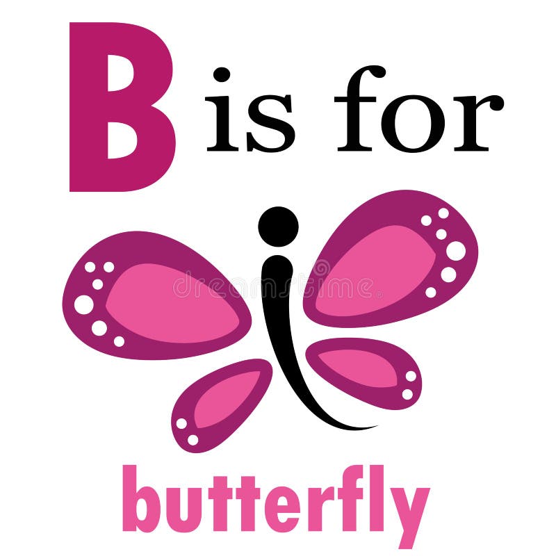 B is for Butterfly stock vector. Illustration of beautiful - 42902243