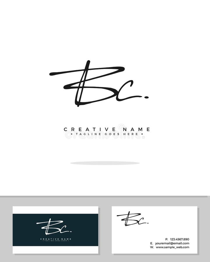 B C BC Initial Logo Signature Vector. Handwriting Concept Logo. Stock ...