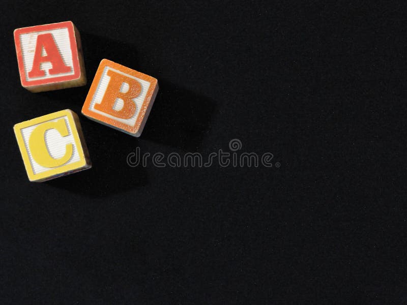 Wooden ABC Blocks in Corner with Copy Space Stock Photo - Image of ...