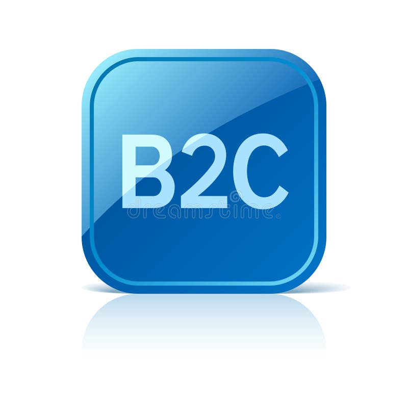 B2C Business To Consumer Icon on Blue Web Button Stock Vector ...