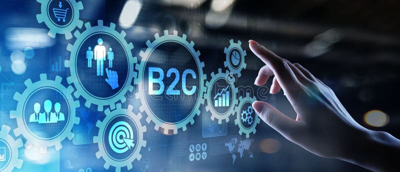 B2C Business To Customer Concept on Virtual Screen. Stock Image - Image ...