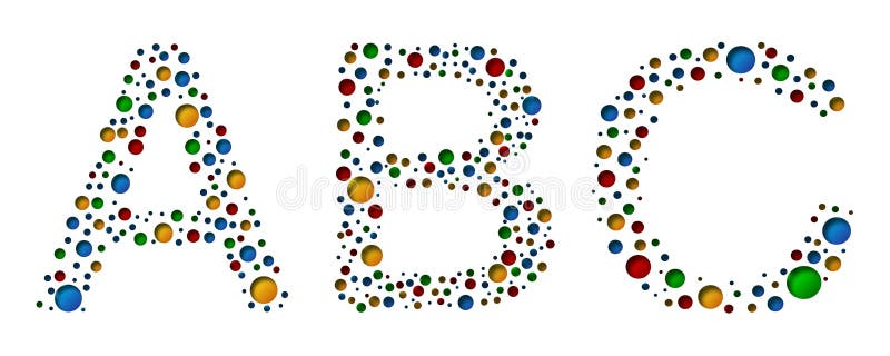 Alphabet with Dots Effect Letters. Stock Illustration - Illustration of ...