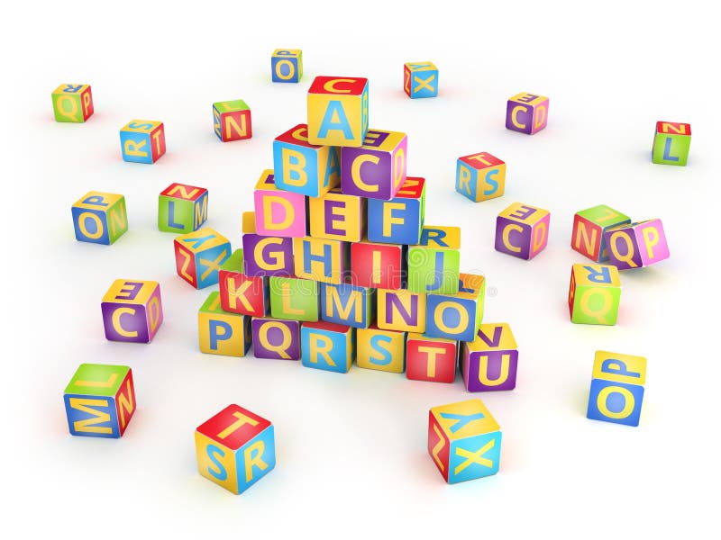 A,B,C cubes pyramide stock illustration. Illustration of alphabet ...