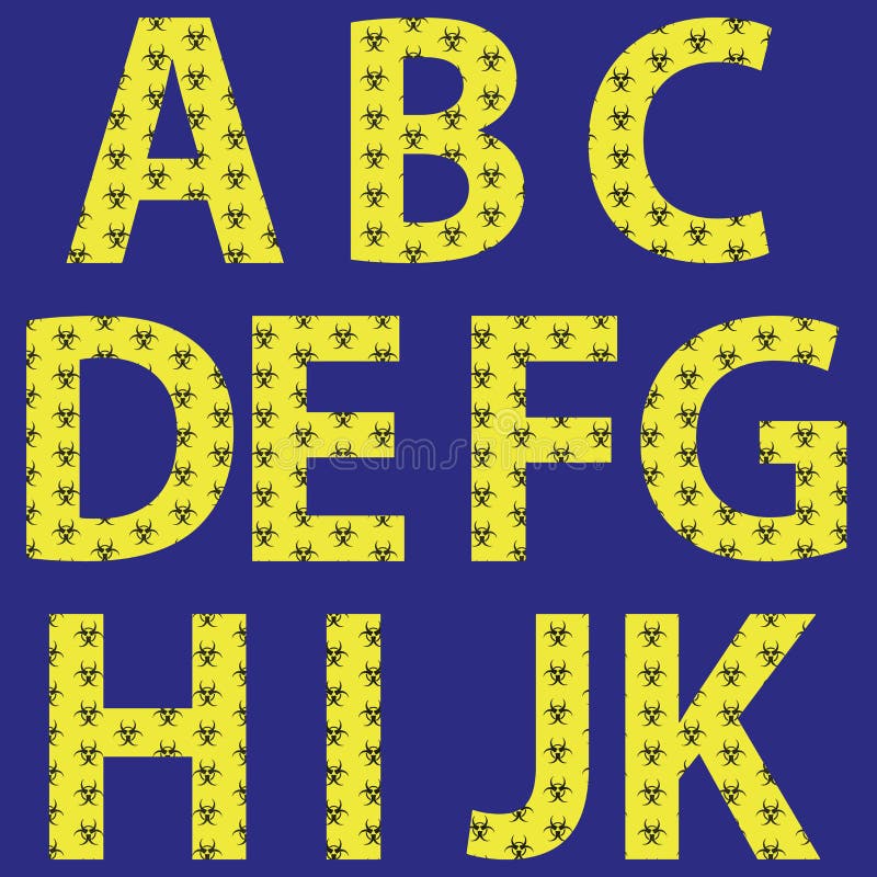 A B C D E F G H I J K Bio Hazard Alphabets Stock Vector - Illustration ...