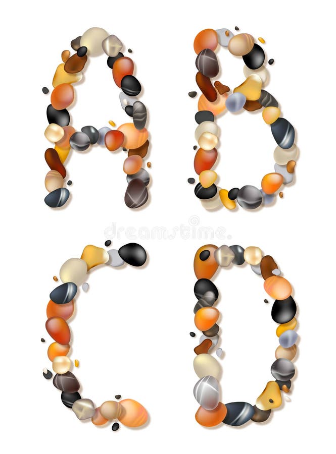 Buttons Alphabet: Letters a-B-C-D Stock Illustration - Illustration of ...