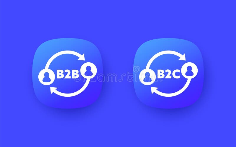 B2b and b2c icons, vector stock vector. Illustration of service - 311663782