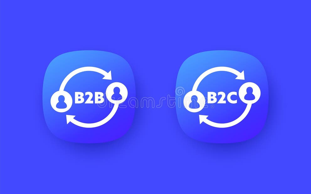 B2b and b2c icons, vector stock vector. Illustration of service - 311663782