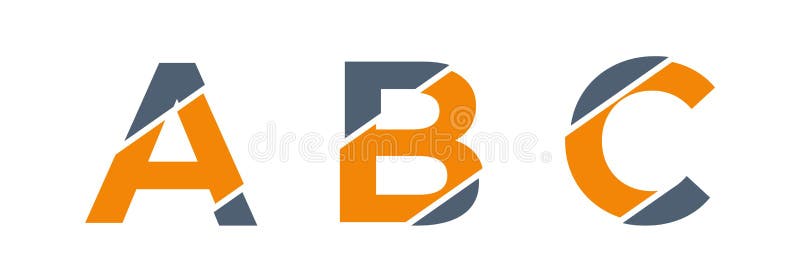 A B C Letter Logo. Alphabet Logotype Vector Design Stock Vector ...