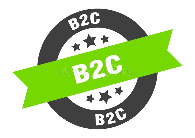 B2c Sign. B2c Round Ribbon Sticker Stock Vector - Illustration of ...