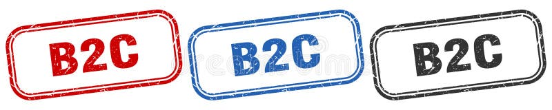 B2c Square Isolated Sign Set. B2c Stamp Stock Vector - Illustration of ...